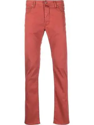 Jacob Cohen Straight-leg Jeans With Attached Scarf - Red