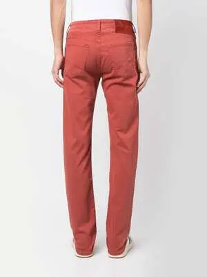 Jacob Cohen Straight-leg Jeans With Attached Scarf - Red