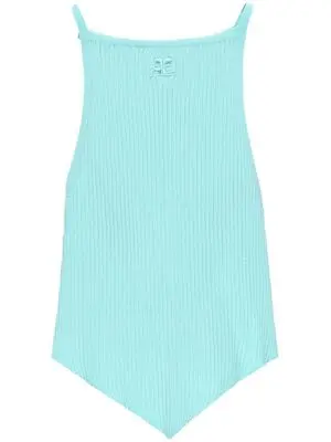 COURREGES Pointy Rib-knit Tank Top - Blue