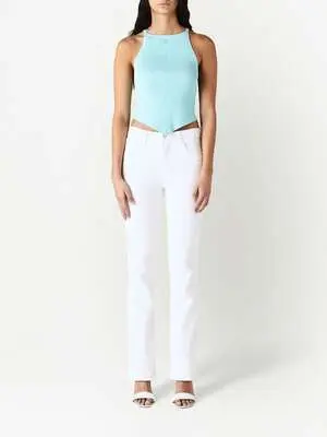 COURREGES Pointy Rib-knit Tank Top - Blue