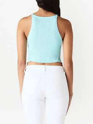 COURREGES Pointy Rib-knit Tank Top - Blue