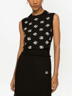 Dolce & Gabbana Intarsia-logo Knitted Vest Top