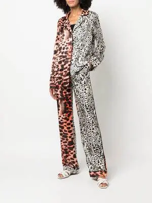 Roberto Cavalli Leopard Print Panelled Trousers