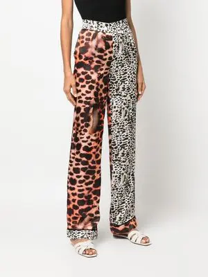 Roberto Cavalli Leopard Print Panelled Trousers
