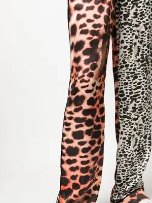 Roberto Cavalli Leopard Print Panelled Trousers
