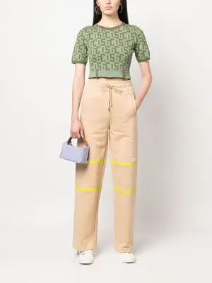 Gcds Matilda Monogram Cropped Top - Green