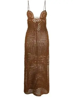 Alanui Mother Nature Crochet Dress - Brown