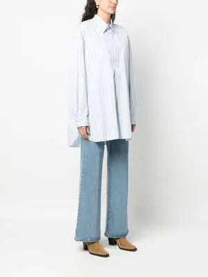 Our Legacy Striped Oversized Long-sleeve Shirt - Blue