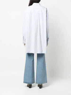 Our Legacy Striped Oversized Long-sleeve Shirt - Blue