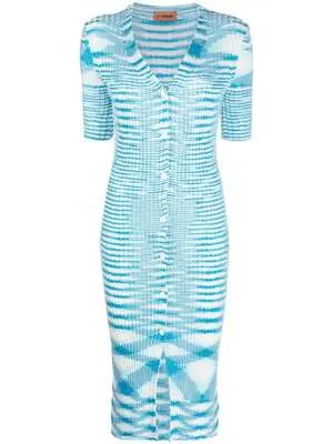 Missoni Patterned Short-sleeved Longline Cardigan