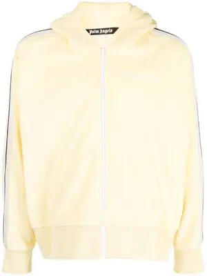 Palm Angels Stripe-detail Zip-up Hoodie - Yellow