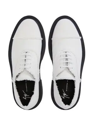 GIUSEPPE ZANOTTI Adric Frayed Denim Oxford Shoes