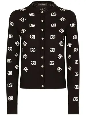 Dolce & Gabbana Logo Wool-silk Cardigan - Black
