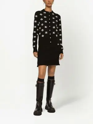Dolce & Gabbana Logo Wool-silk Cardigan - Black