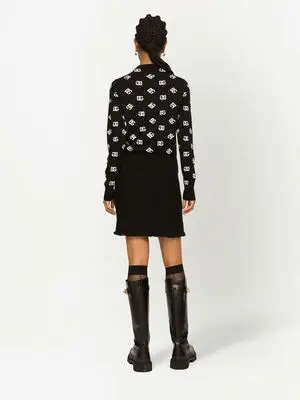 Dolce & Gabbana Logo Wool-silk Cardigan - Black