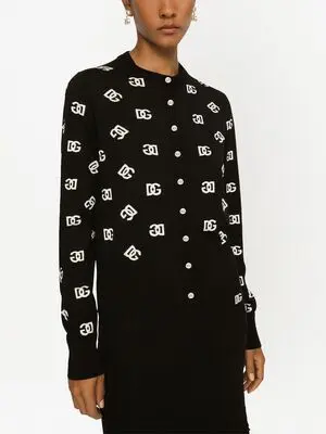 Dolce & Gabbana Logo Wool-silk Cardigan - Black