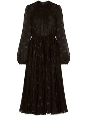 Dolce & Gabbana Dg-logo Satin Midi Dress