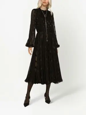 Dolce & Gabbana Dg-logo Satin Midi Dress
