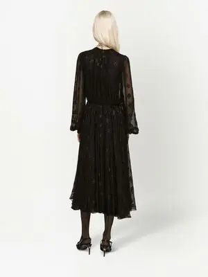 Dolce & Gabbana Dg-logo Satin Midi Dress