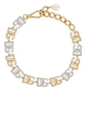 Dolce & Gabbana Dg-logo Chain Choker - Gold