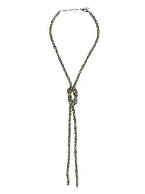 Brunello Cucinelli Beaded Knot Necklace - Grey