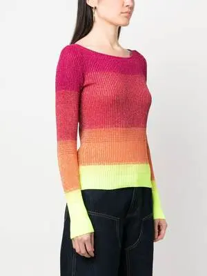 Gcds Colour-block Ribbed-knit Jumper
