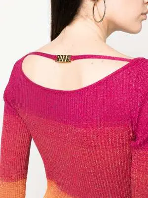 Gcds Colour-block Ribbed-knit Jumper