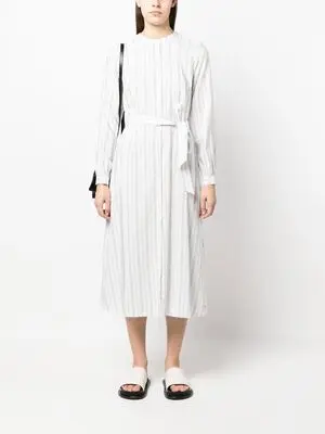 Tommy Hilfiger Striped Belted Midi Shirt Dress