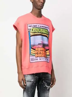 Dsquared2 Sleeveless Logo Print Sweatshirt