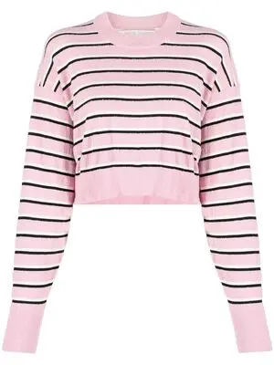 Palm Angels Striped Cropped Jumper
