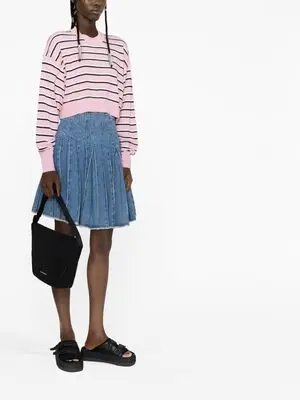 Palm Angels Striped Cropped Jumper