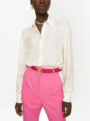 Dolce & Gabbana Dg-logo Jacquard Silk Shirt