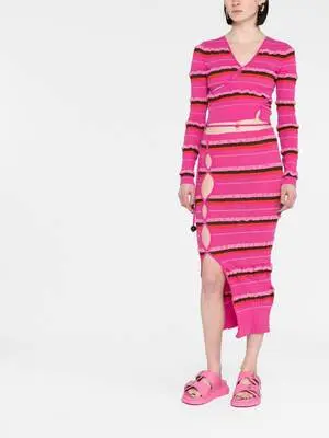 Jacquemus La Jupe Maille Concha Midi Skirt - Pink