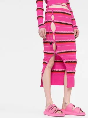 Jacquemus La Jupe Maille Concha Midi Skirt - Pink