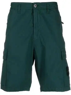 Stone Island Compass-patch Cargo Shorts - Green