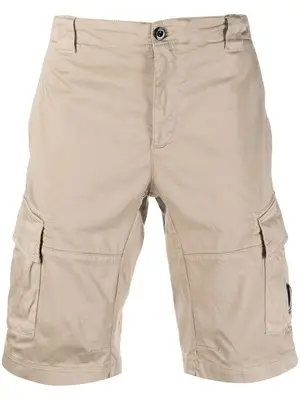 C.P. COMPANY Lens-detail Cotton Cargo Shorts - Neutrals