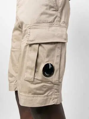 C.P. COMPANY Lens-detail Cotton Cargo Shorts - Neutrals