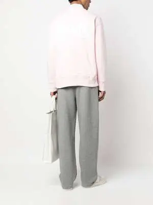 MSGM Logo-print Crew-neck Sweatshirt - Pink