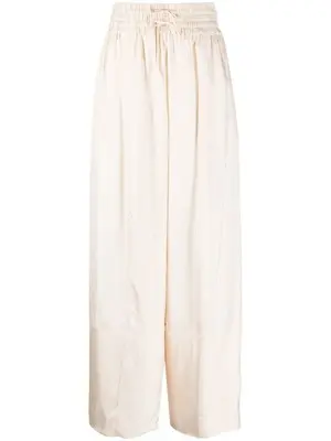 JIL SANDER Pressed-crease Palazzo Pants - Neutrals