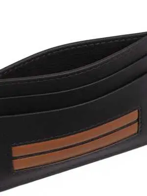 Zegna Stripe-detail Leather Cardholder