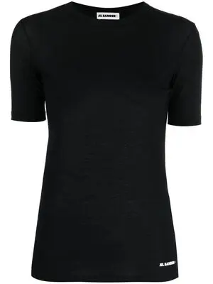 JIL SANDER Logo-print Hem T-shirt - Black