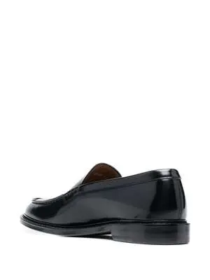DOUCAL'S Almond-toe Leather Loafers - Black
