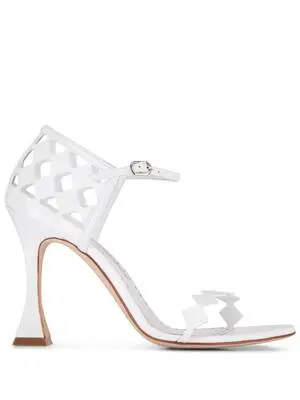 Manolo Blahnik Cut-out Leather Sandals