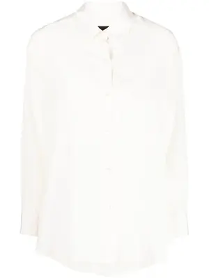 NILI LOTAN Silk Button Down Shirt - Neutrals