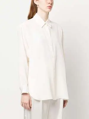 NILI LOTAN Silk Button Down Shirt - Neutrals
