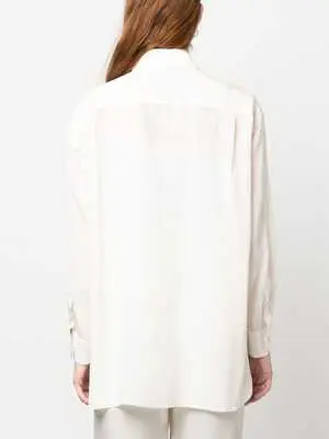 NILI LOTAN Silk Button Down Shirt - Neutrals