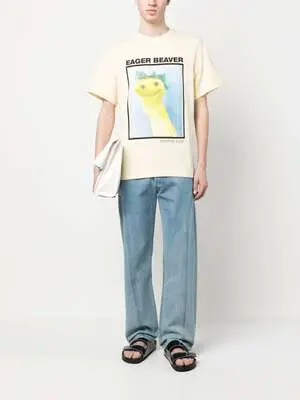 Martine Rose Graphic-print Cotton T-shirt - Yellow