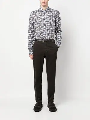 BARBA NAPOLI Long-sleeve Linen Shirt - Grey