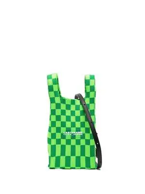 LASTFRAME Ichimatsu Check-pattern Tote Bag - Green