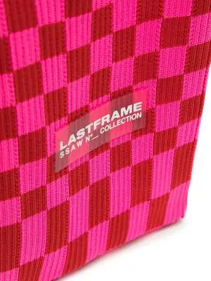 LASTFRAME Checkerboard-print Satchel Bag